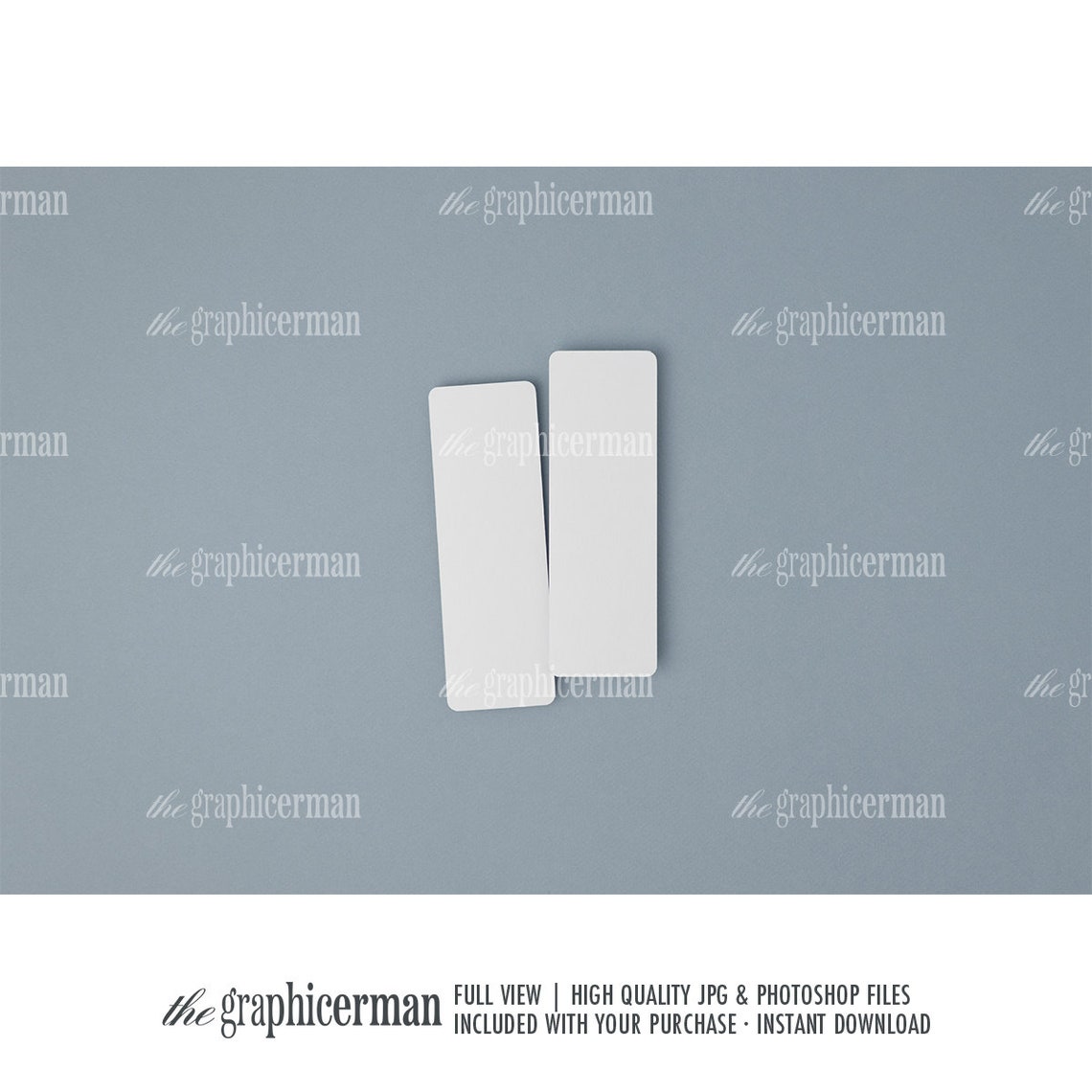 2 Bookmarks Mockup, 2x6 Inch Bookmark Mockup, Smart Object, Minimal ...
