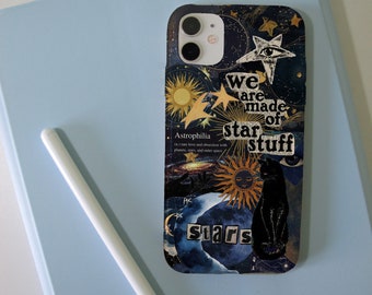 Astronomy iPhone Case, Celestial Moon and Stars Phone Case, Astrology Phone Case, Vintage Space ...