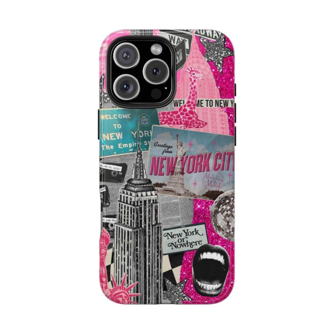 New York Trendy Collage Phone Case Cute Pink New York City Phone Case ...