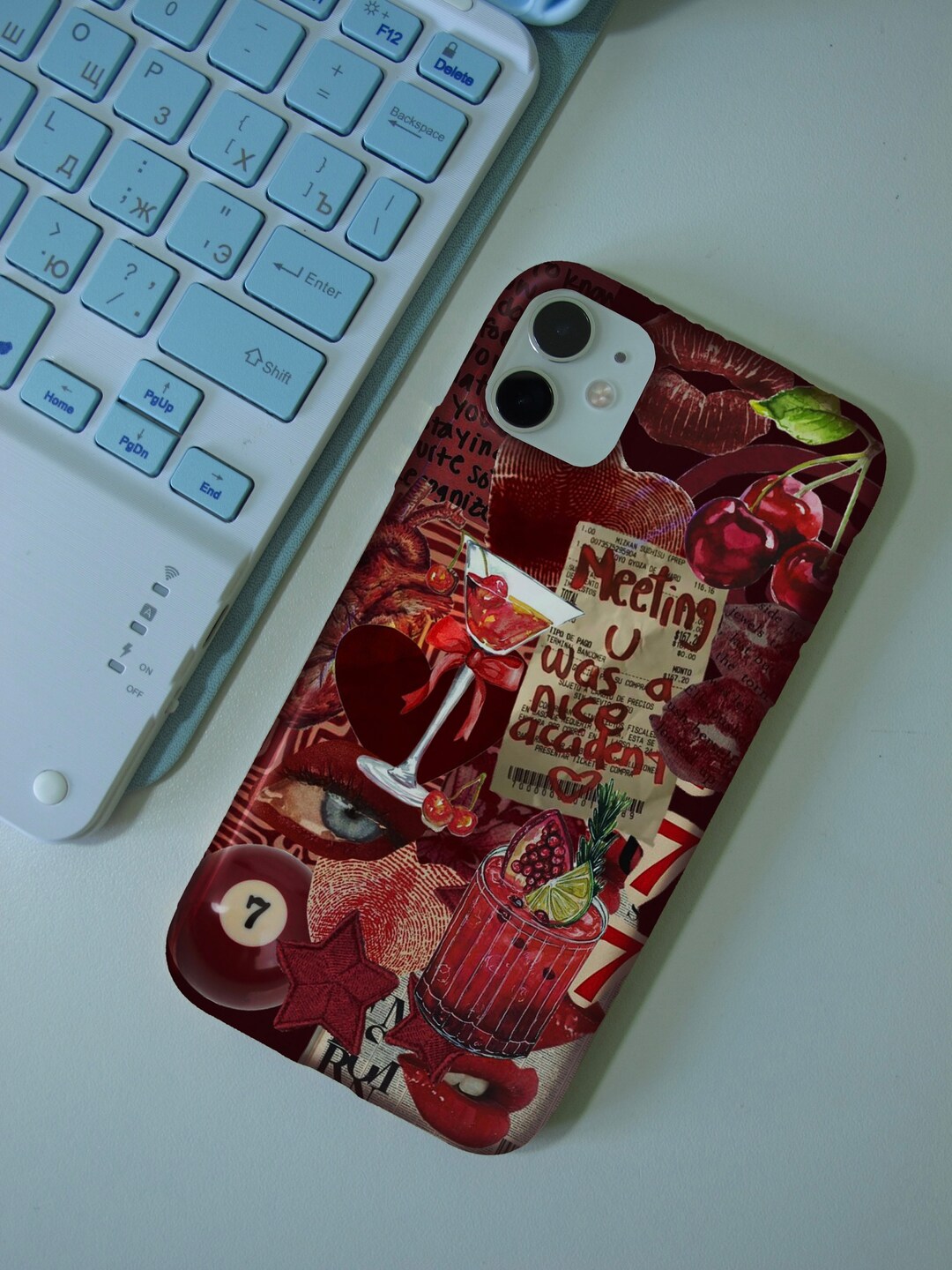 Red Coquette Phone Case Cherry Collage Phone Case for iPhone 15 14 13 ...