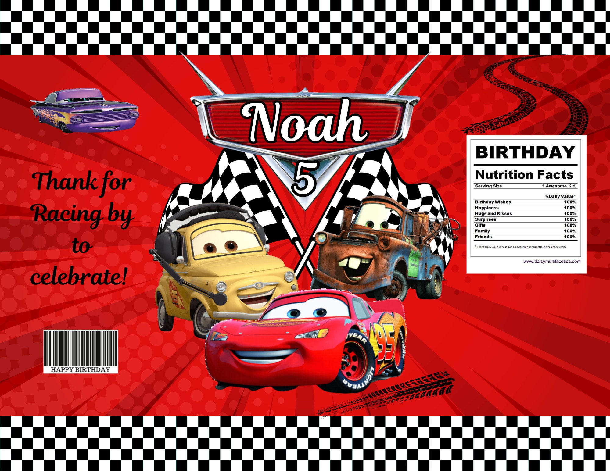 Cars Chip Bag Template - Etsy