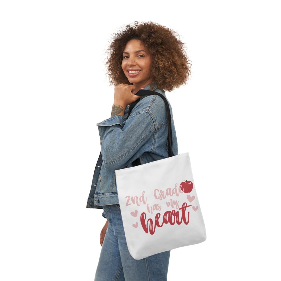 Second Grade Teacher Bag, 2nd Grade Has My Heart Tote Bag, Valentine's ...