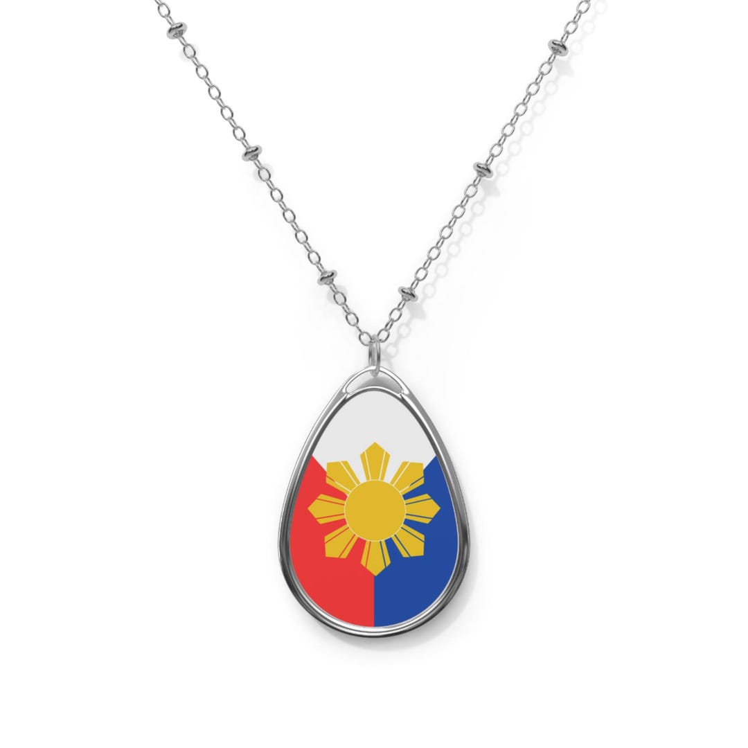 Philippine Flag Necklace, Filipino Pride Teardrop Pendant, Filipina ...