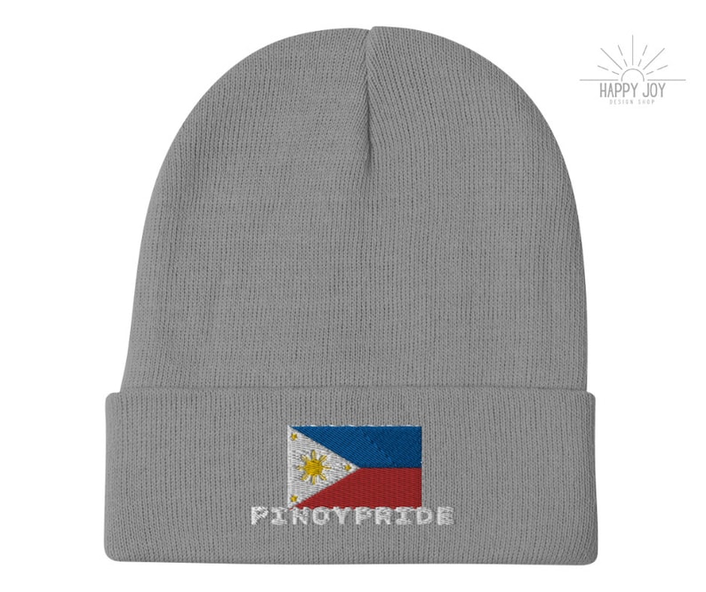Pinoy Pride Embroidered Beanie, Filipino Hat, Philippine Flag - Etsy