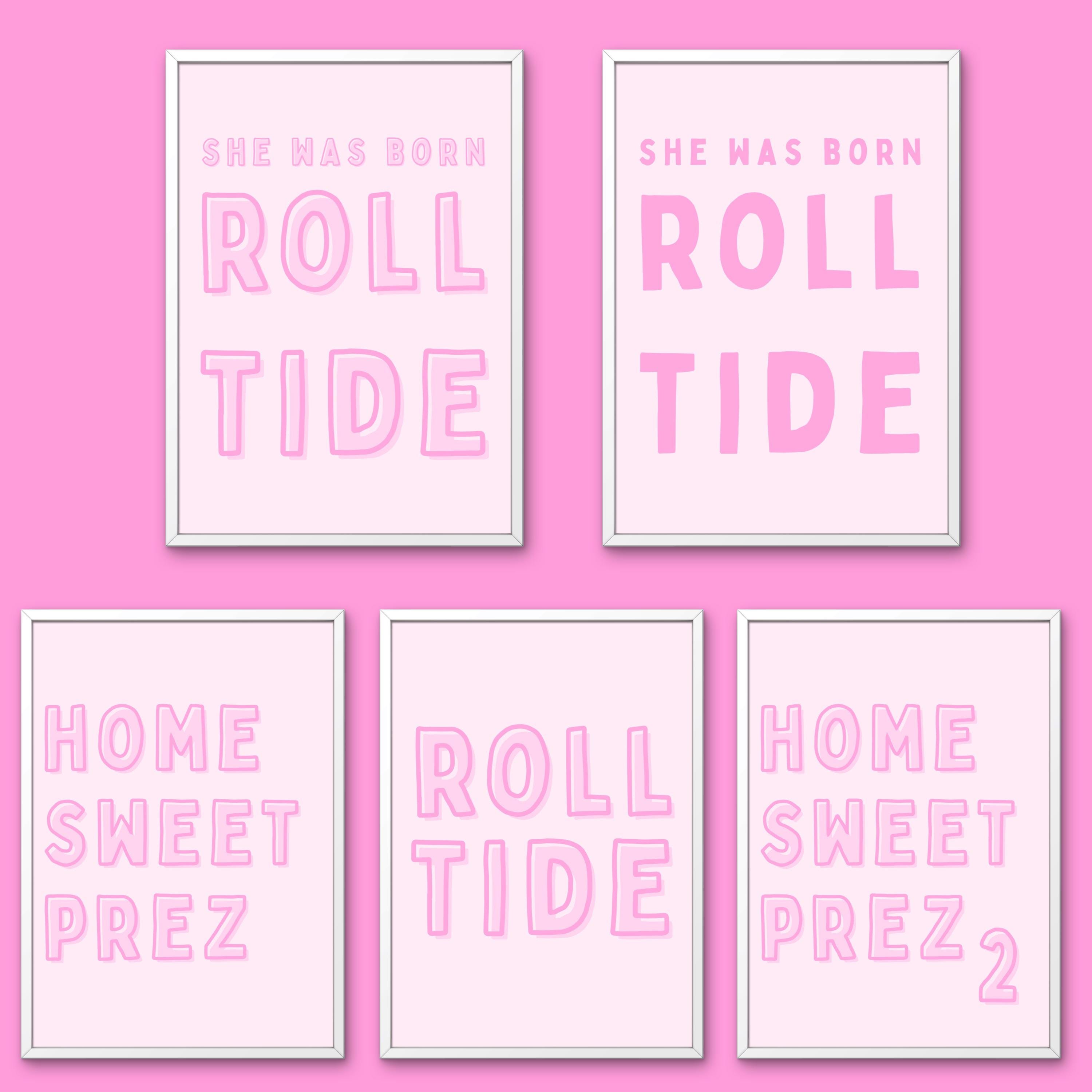 Set of 30 University of Alabama Dorm Wall Art Pink Digital Prints Bama ...