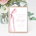 EDITABLE Coquette Pink Bow Sign Instant Download Watercolor Graduation ...