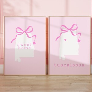 Set of 30 University of Alabama Dorm Wall Art Pink Digital Prints Bama ...