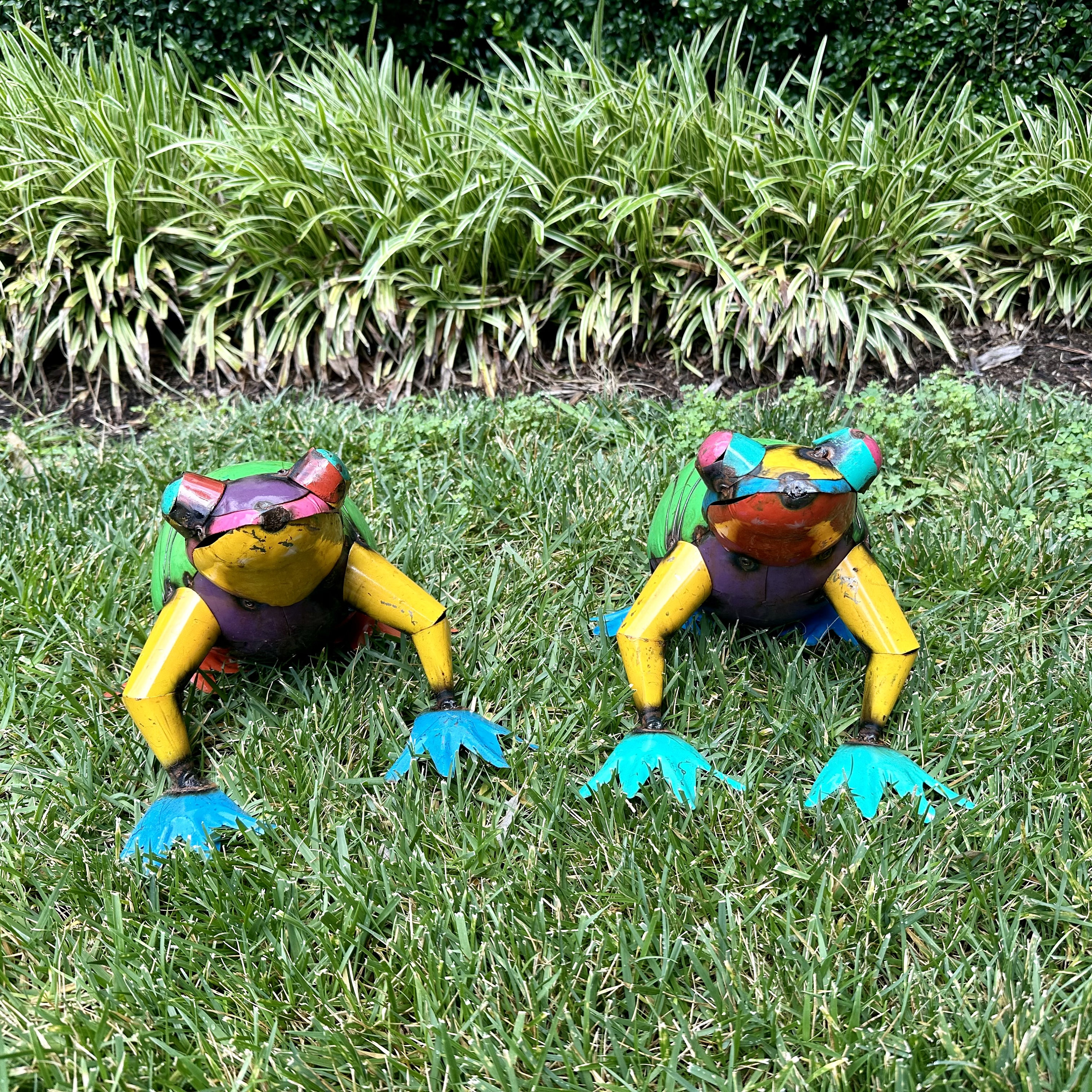 Colorful Metal Frog-garden-handmade-yard Art Large Size - Etsy