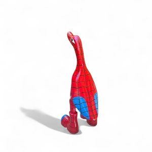 Super Hero Spider-duck Hand Carved Bamboo Duck - Etsy