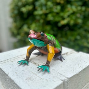 Colorful Metal Frog-garden-handmade-yard Art Small Size - Etsy