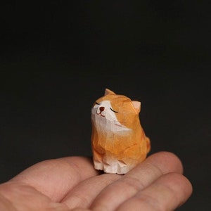 Hand Crafted Wooden Yellow Cat Ornament - Etsy