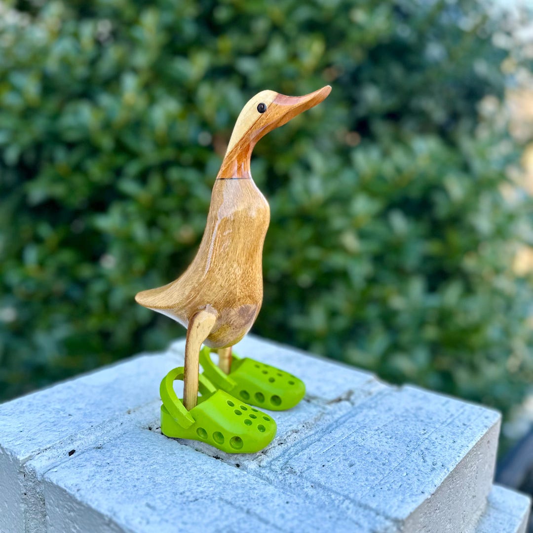 Croc-a-duck Hand Carved Bamboo Duck - Etsy