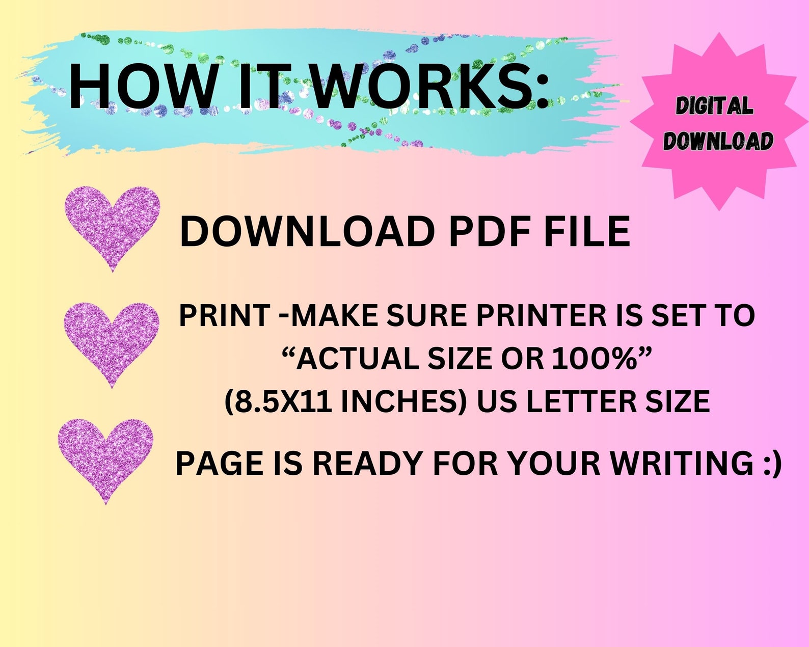 Printable Rainbow & Unicorn Stationary Paper, Digital Stationary ...