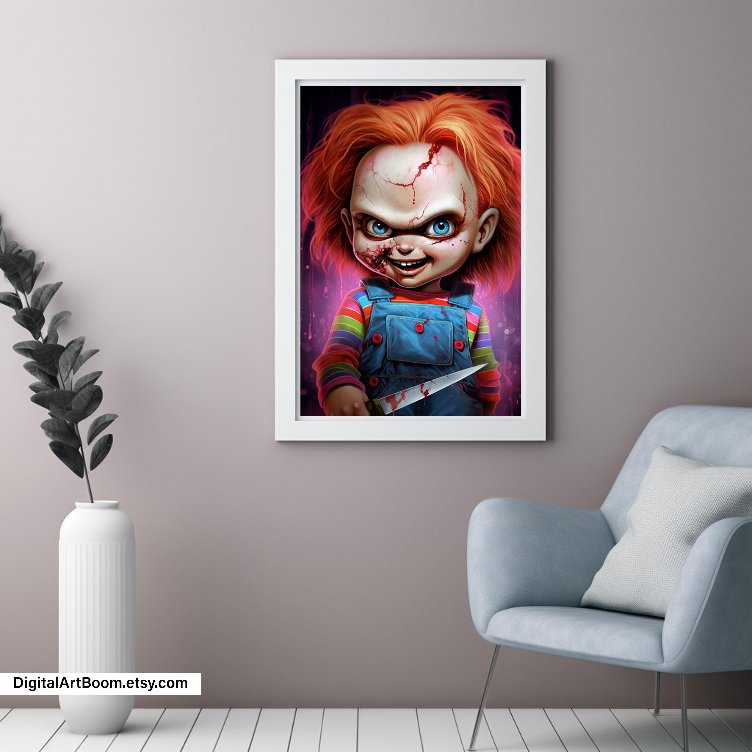 Chucky With Knife Art, Horror Movie, Boy With Red Hair, Instant ...