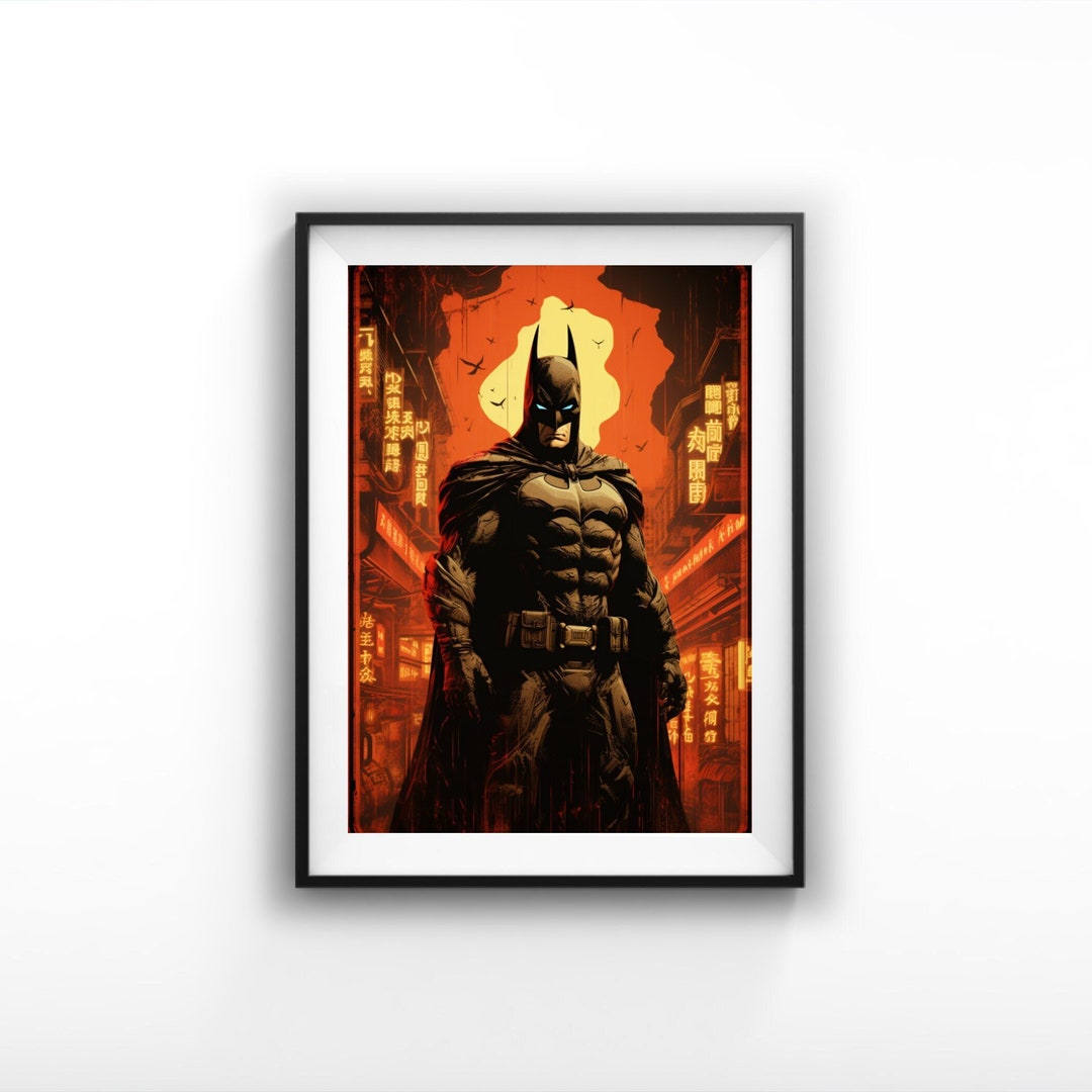 Batman Poster Neon Lights Background, Night Street, Instant Download ...