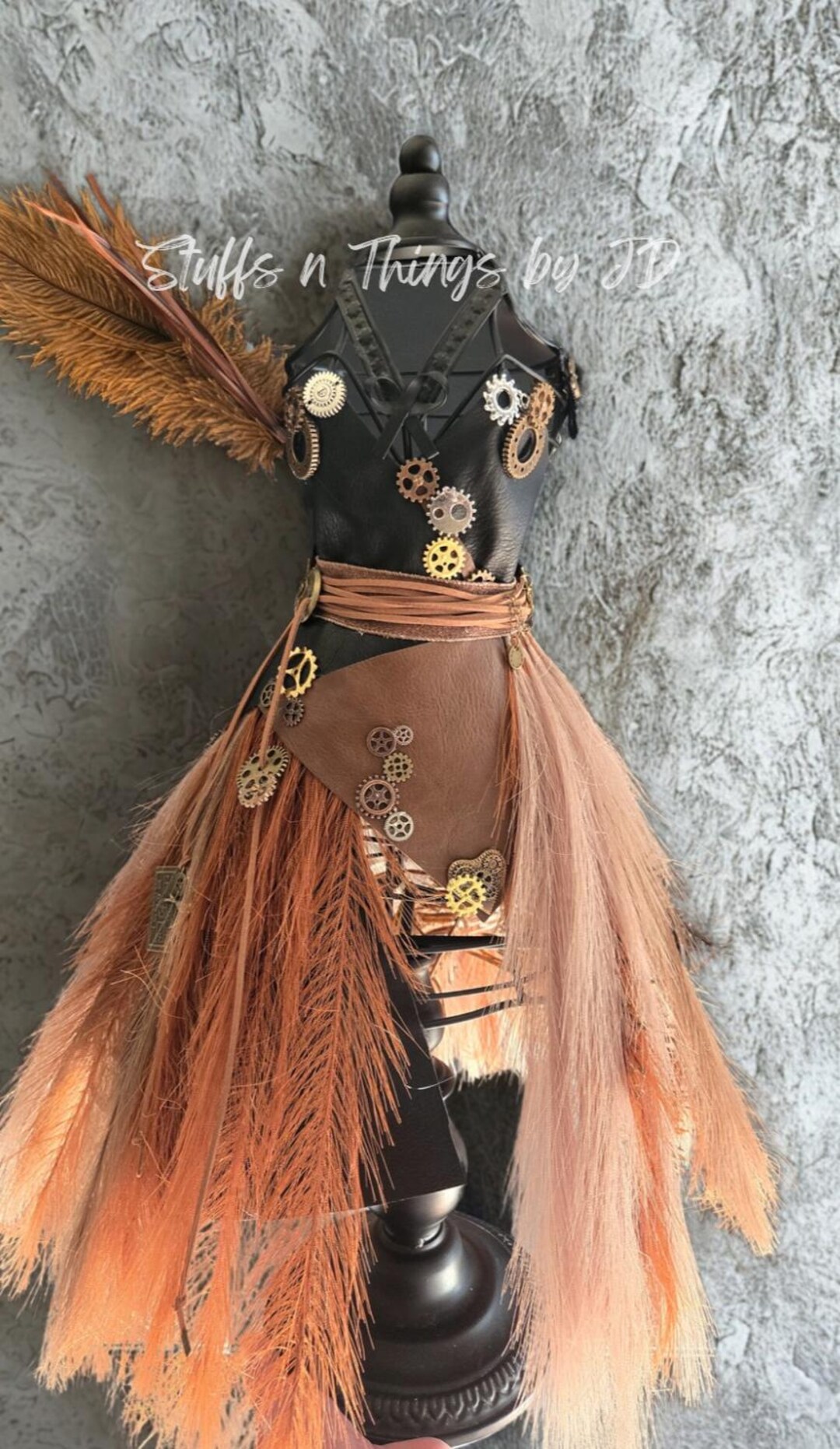 Steampunk Mannequin Dress Form: Gear Accent Sculpture, Faux Leather ...