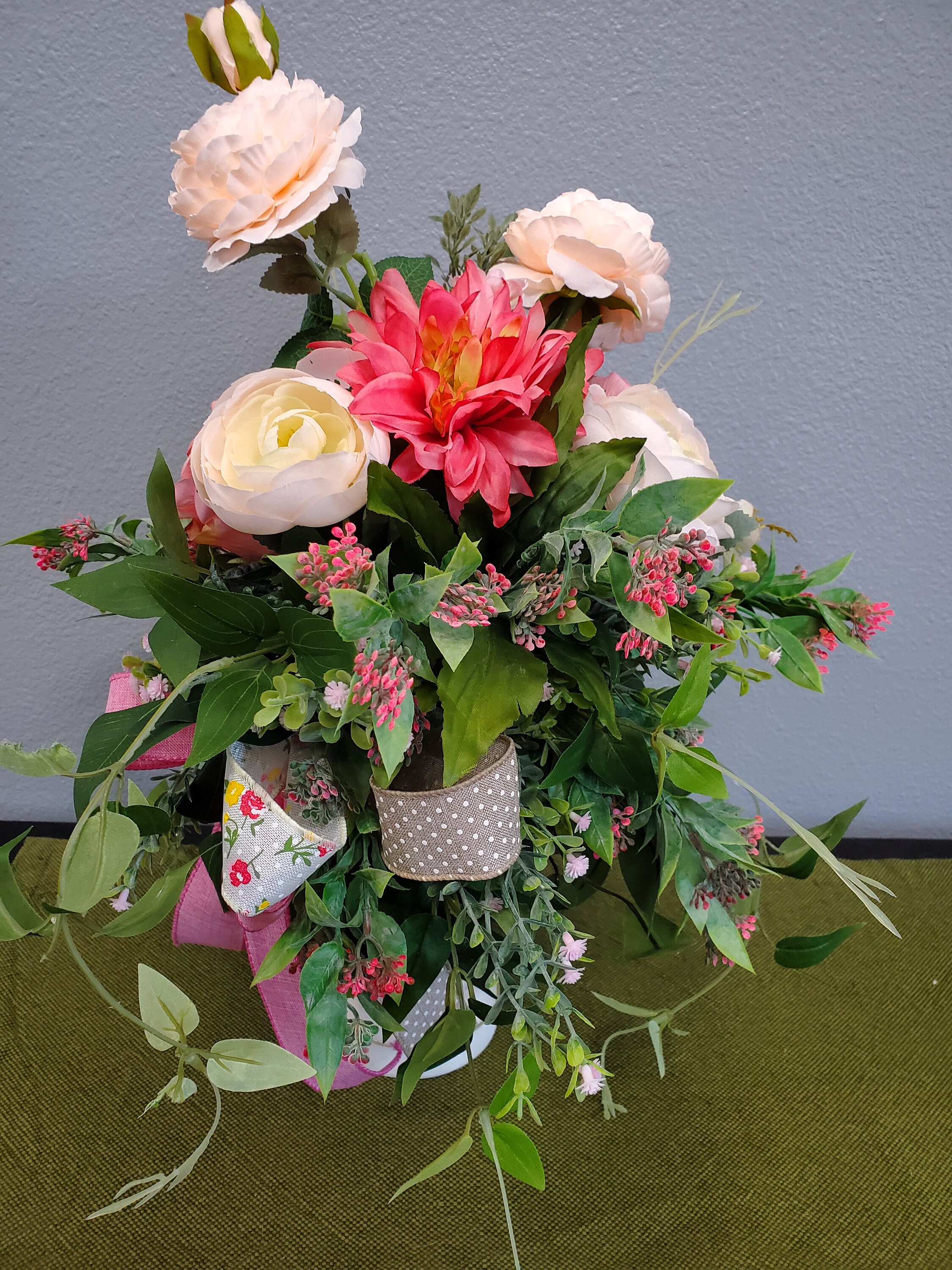 Floral Candlestick Arrangement, Wedding Table Decor, Spring Cottage ...