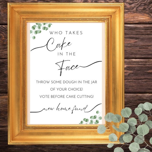 Cake in the Face Wedding Sign - Etsy