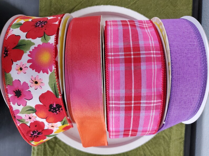 Spring Summer Wired Ribbon, Premium Ribbon Bundles, Wreath Ribbon Kits ...