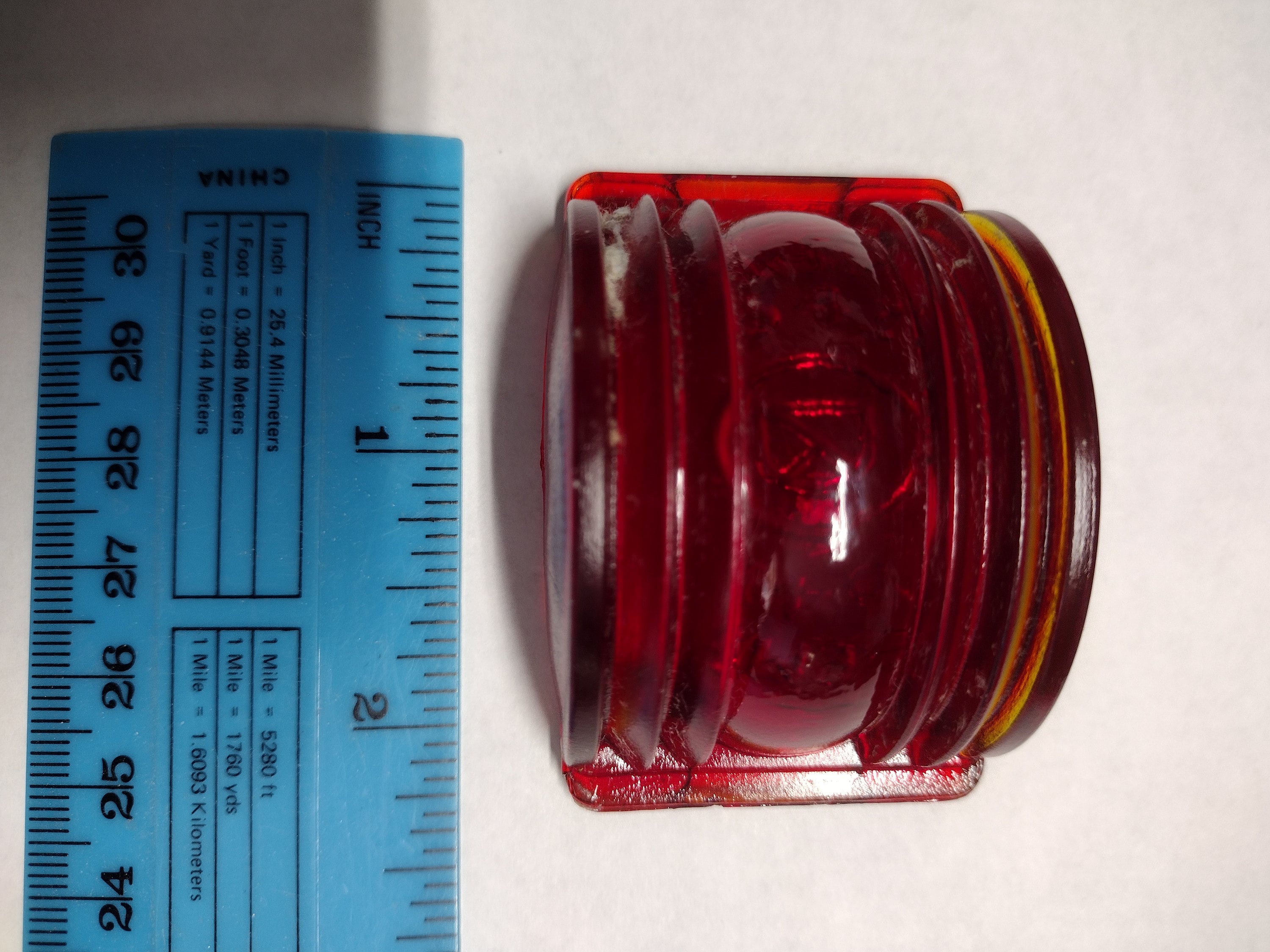 1940's Vintage RED Glass Tail Lights Lens Cover Automotive Auto Lamp ...