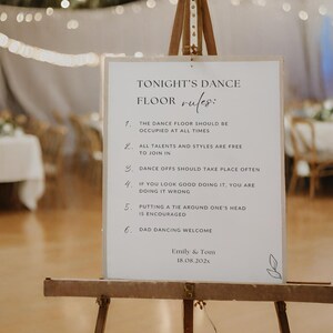 Wedding Dance Floor Rules Sign Template 5 Different Sizes Editable ...