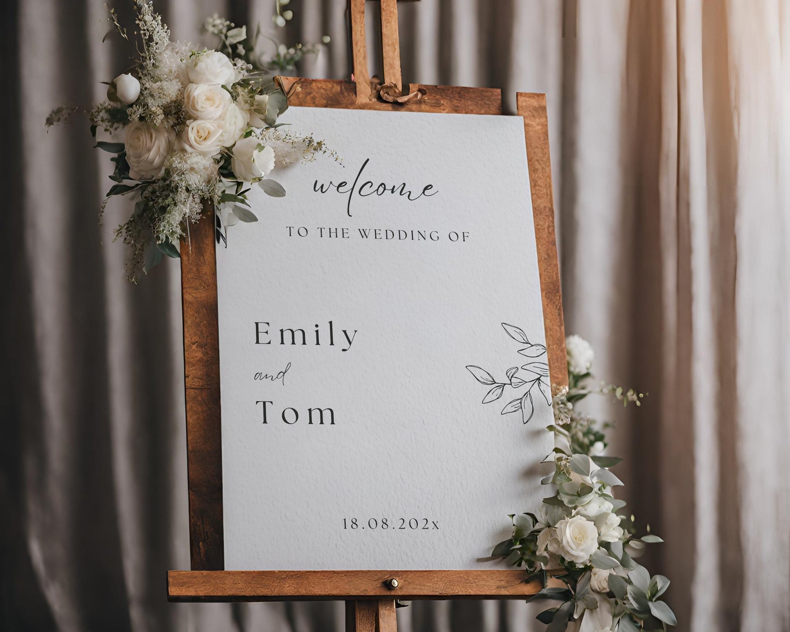 Elegant Wedding Welcome Sign Template Canva Editable Welcome Sign 5 ...