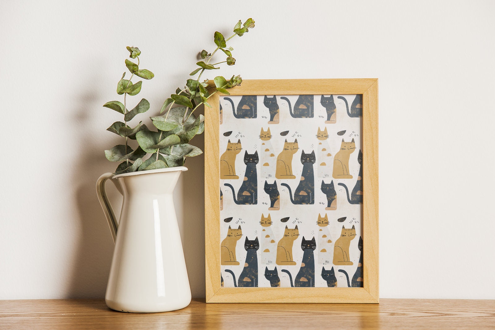 Cat Seamless Pattern Pastel Cats Digital Paper Repeat Digital Patterns ...