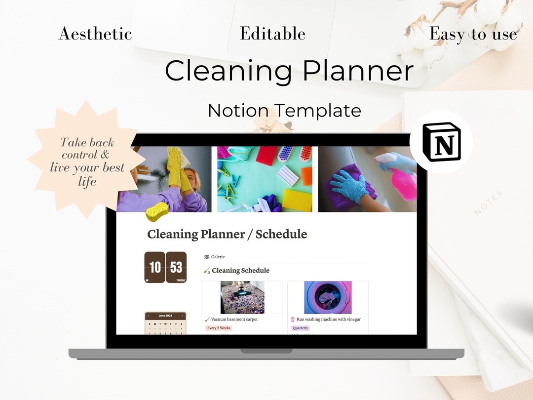 Cleaning Schedule Notion | Cleaning Checklist | Cleaning Schedule ...