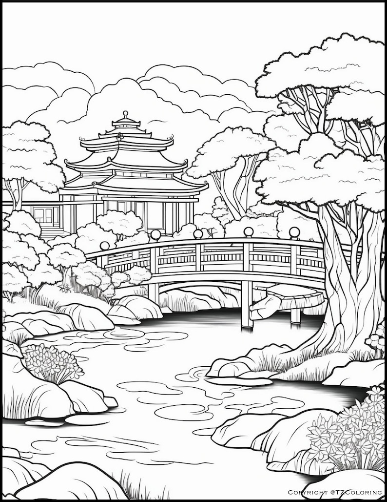 160 Landscape Scenery Coloring Pages Relaxing Nature - Etsy