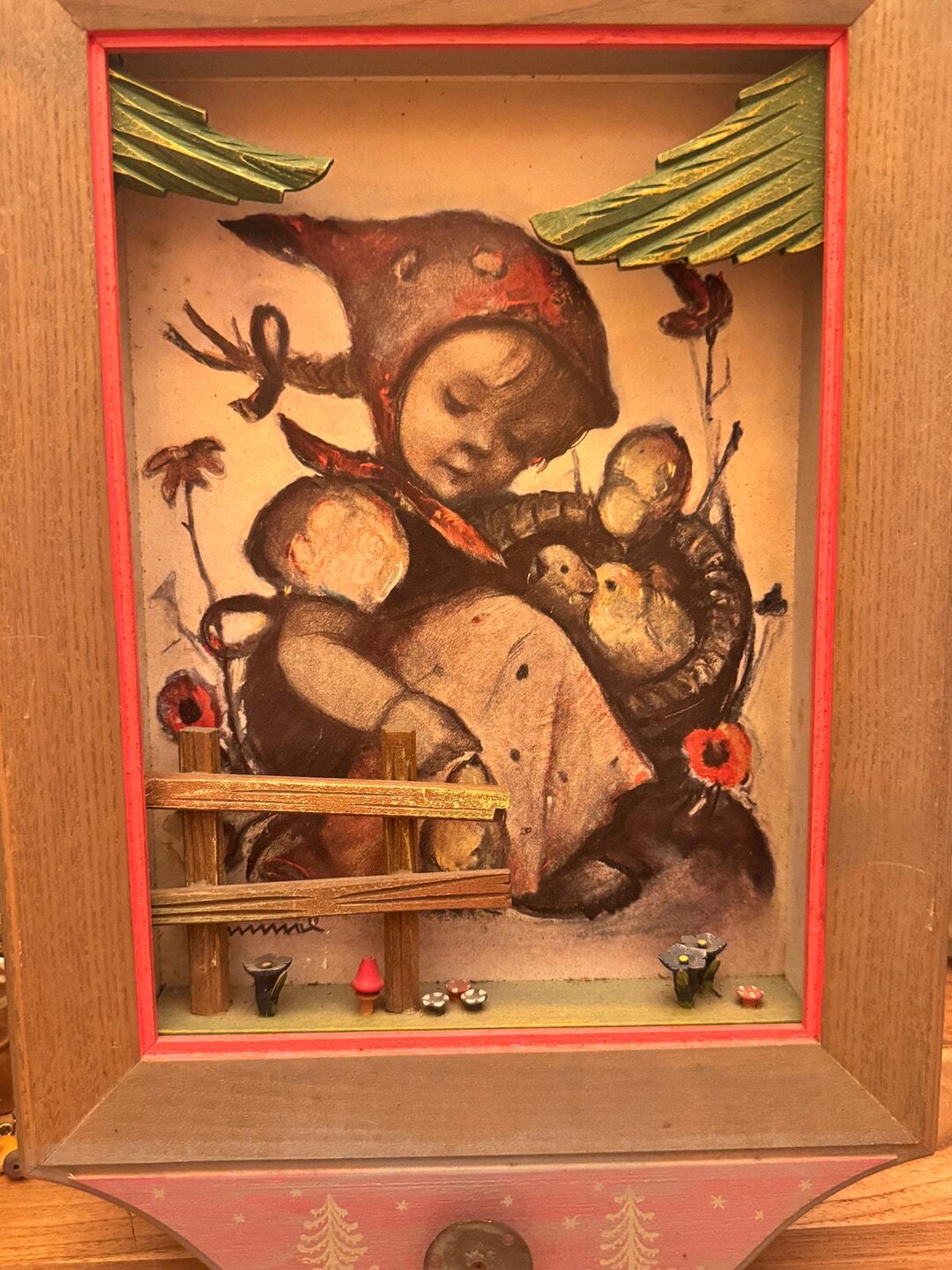German Musical Shadow Box Diorama 3D Hummel Edelweiss - Etsy