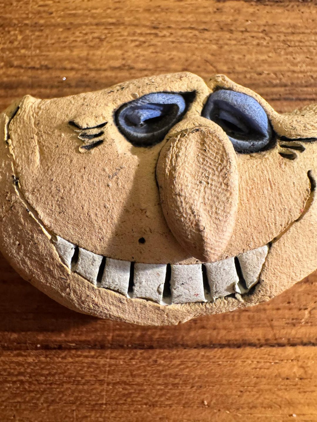 Signed Handmade Clay Smiling Face - Unique Art Decor - Etsy