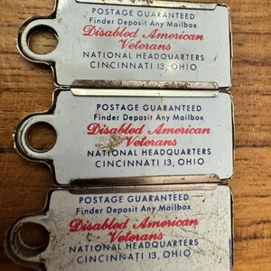 Lot of 3 1960's WISCONSIN DAV Tags Keychain License Plate Vintage ...