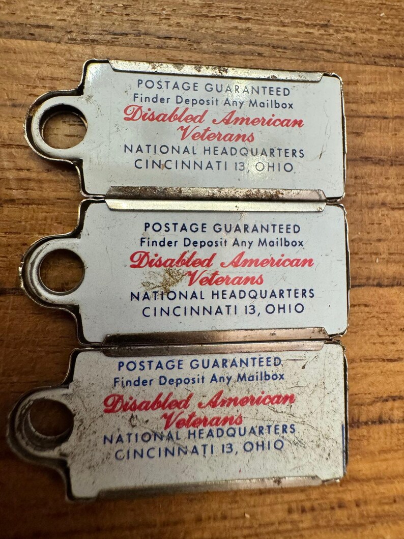 Lot of 3 1960's WISCONSIN DAV Tags Keychain License Plate Vintage ...