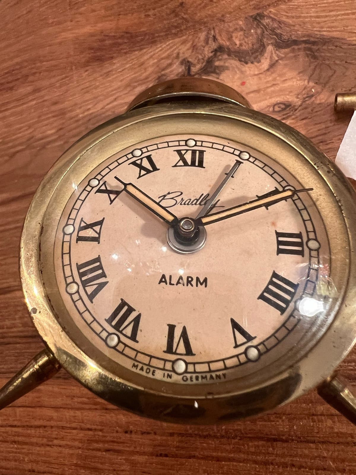 Vintage Mini Alarm Clock Bell Ringer Brass Mechanical Spring Wound ...