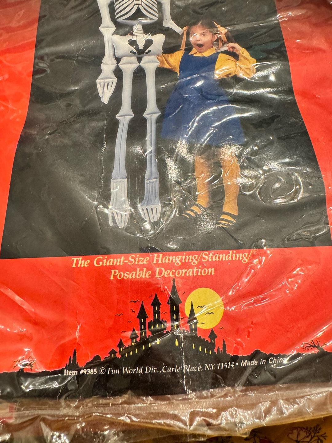 Vintage Inflatable Blow up Skeleton Halloween Decoration 6ft FUN WORLD ...