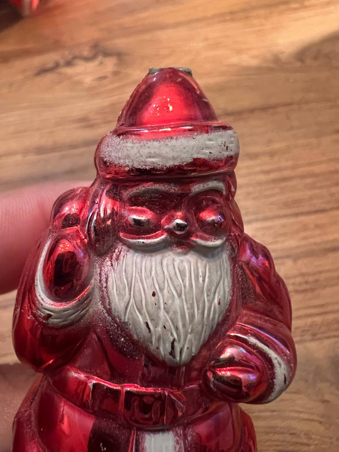 Vintage 1950s Hard Plastic Santa Christmas Ornament - Etsy
