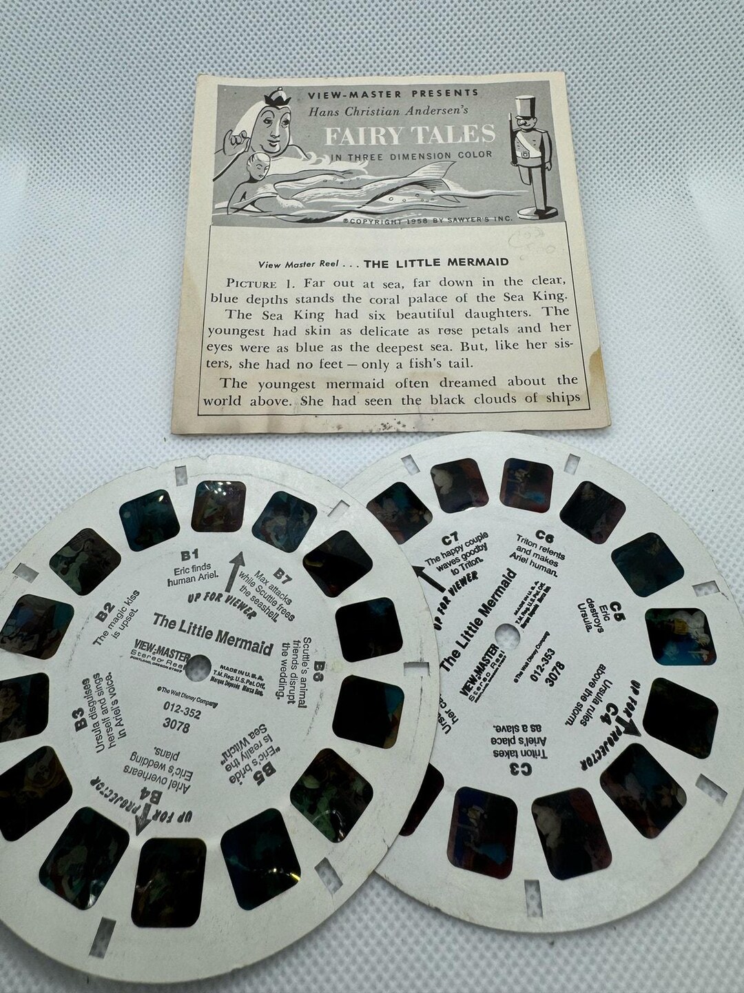 Vintage Little Mermaid Viewmaster Reels With Paper Ephemera - Etsy