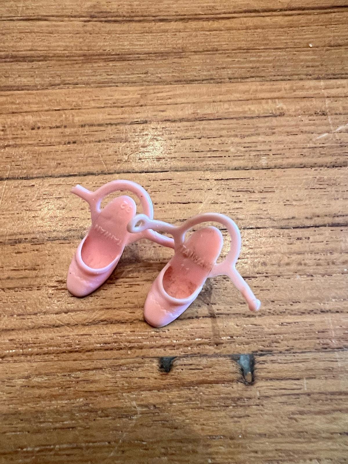Vintage Barbie Doll Shoes Pink Ankle Strap Heels Squishy 1970s ...