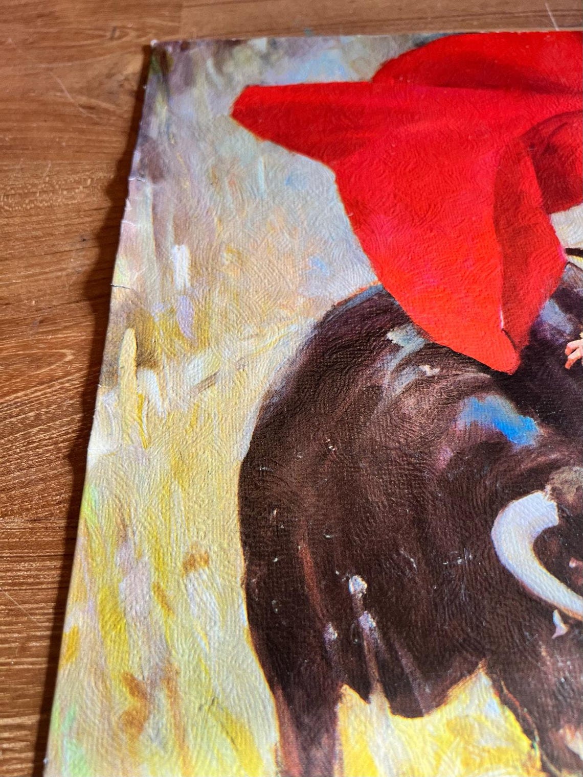 Dramatic Vintage 1960s, Textured Card Board , Original, Lithograph Art ...
