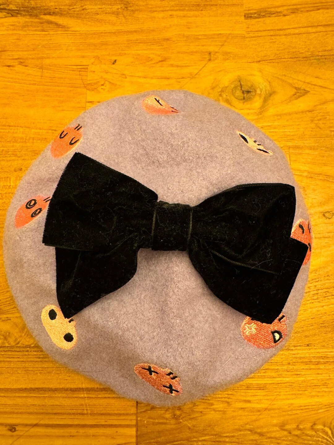 Kuromi Embroidered Skulls Beret Hot Topic Out of Stock - Etsy