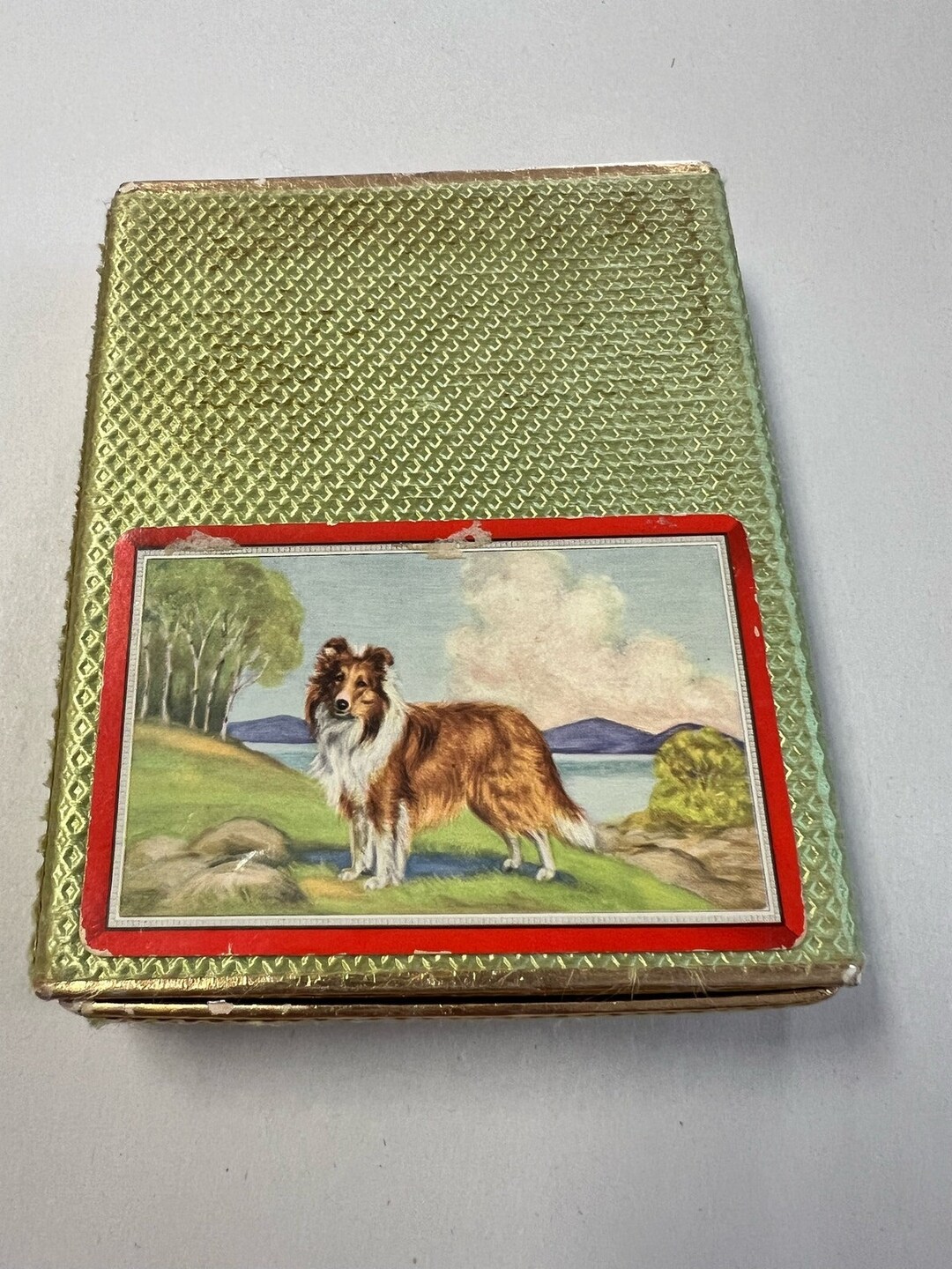 Vintage Collie Playing Cards in Carrying Case - Etsy