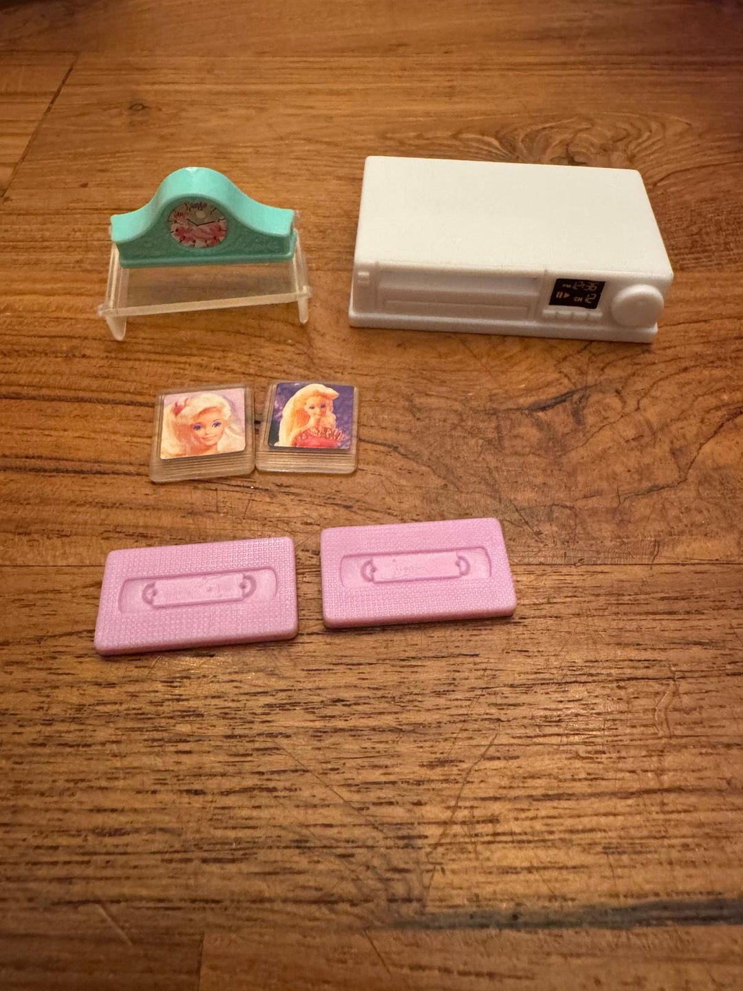 Vintage Barbie Play Accessories Vcr Vhs Tapes Clock Tray - Etsy