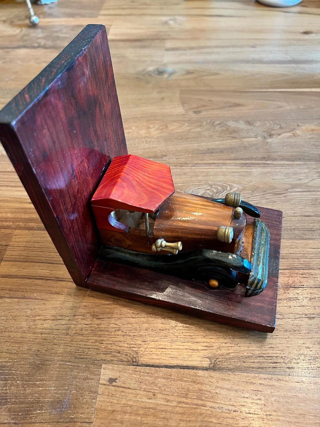 Vintage Bookends Hand Made Wood Antique Car Design - Etsy