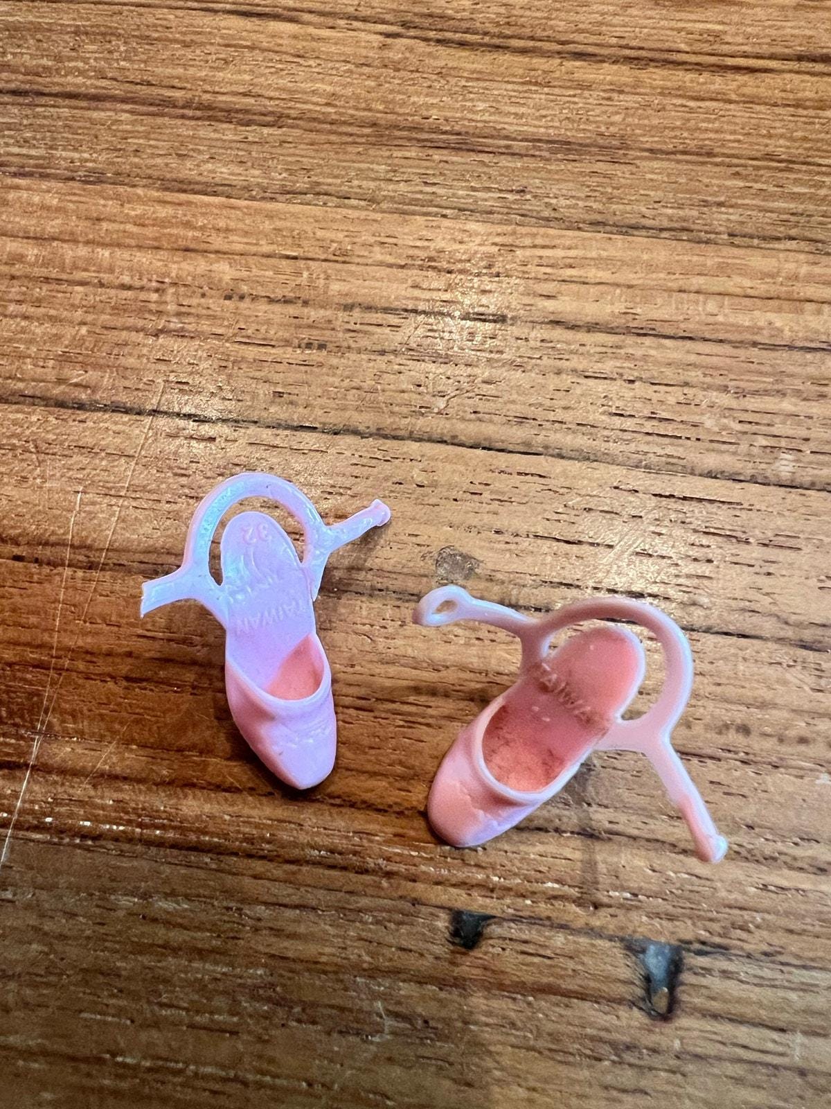 Vintage Barbie Doll Shoes Pink Ankle Strap Heels Squishy 1970s ...