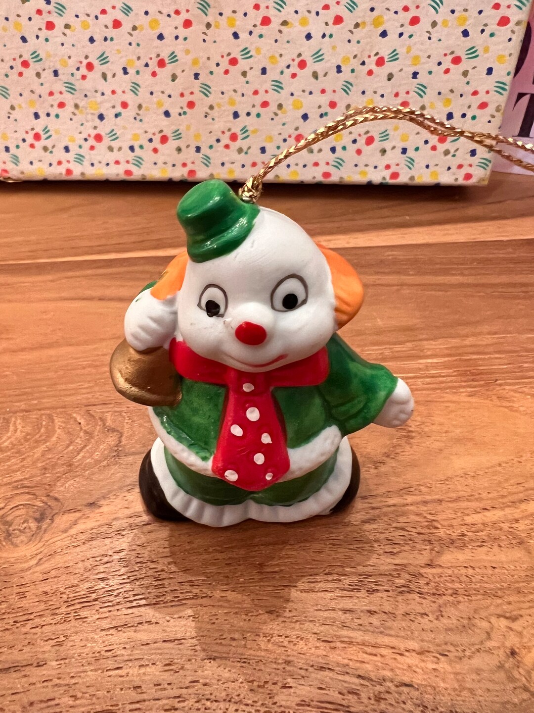 Vintage Ceramic Clown Bell Green Suit Ornament 3 - Etsy