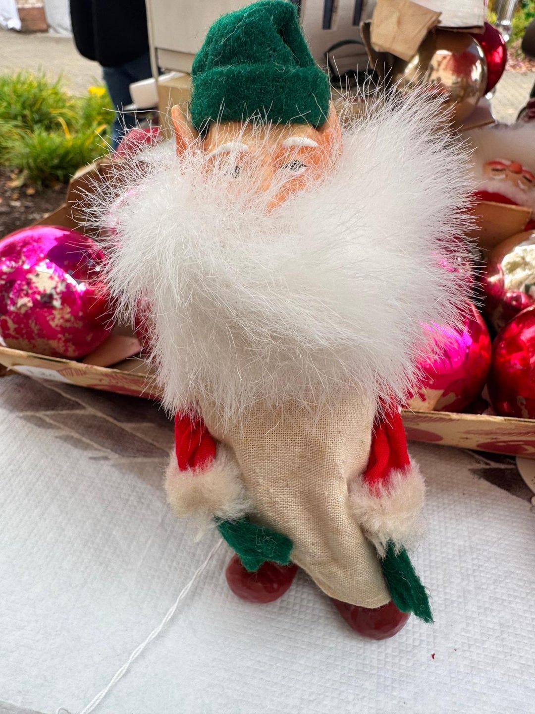 Vtg. Christmas Elves Hard Plastic, Wire Arms, Faux Fur Beard - Etsy