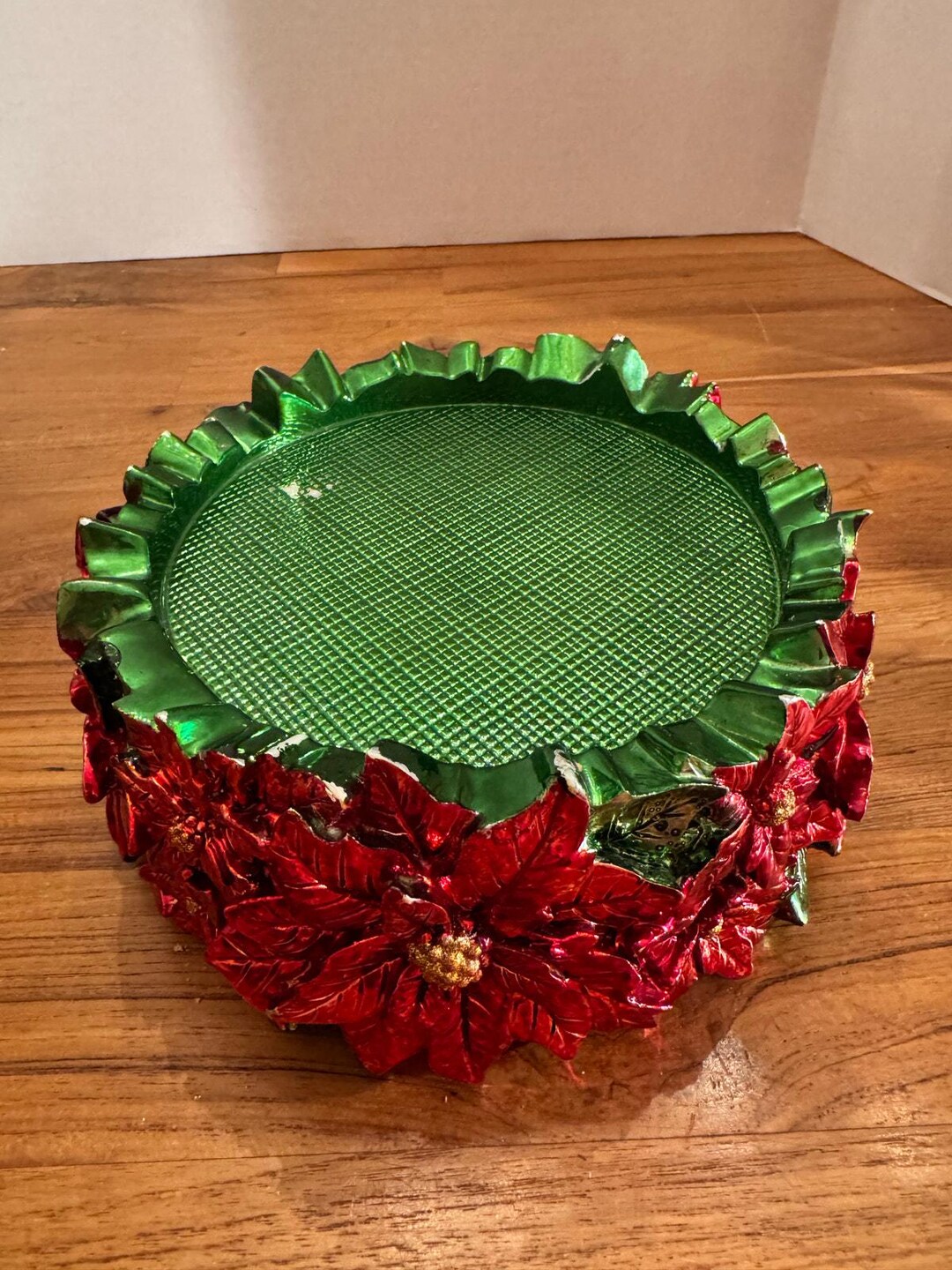 Homeworx by Harry Slatkin Holiday POINSETTIA Decorative Pedestal Candle ...