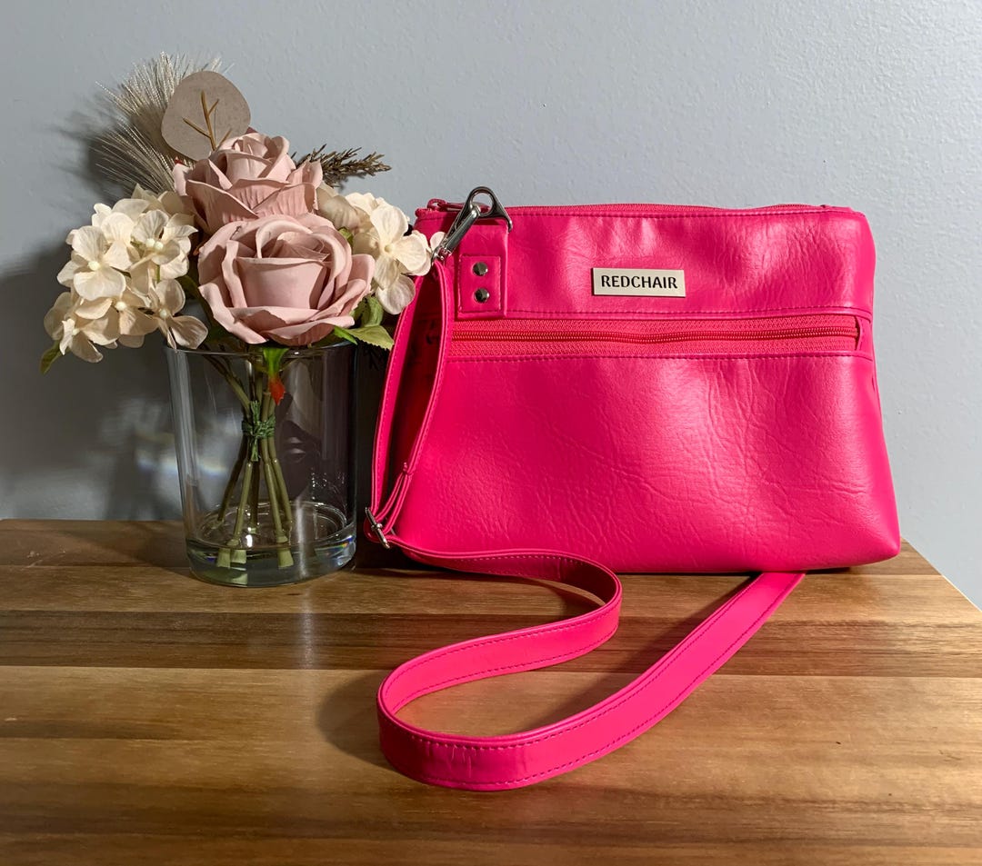 Crossbody Bag Bright Pink With Zippered Front Pocket - Etsy