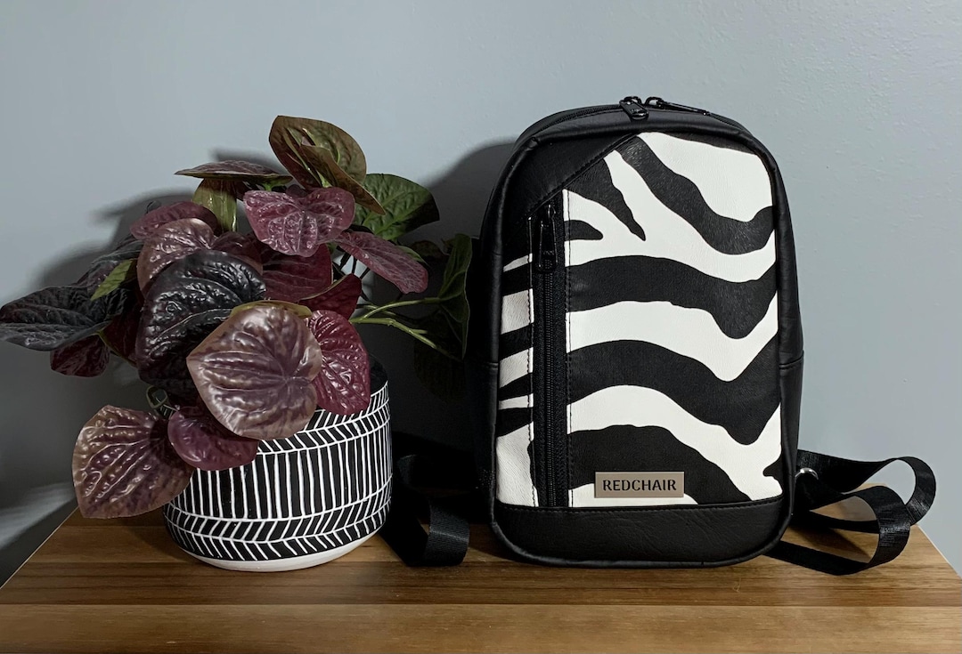 Backpack Small Zebra & Black Vinyl - Etsy