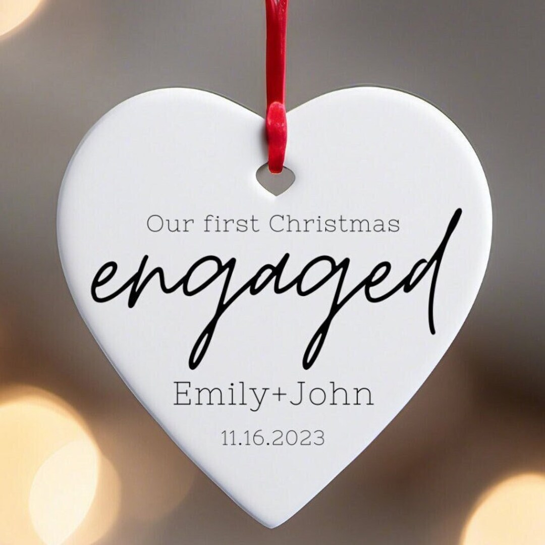 Our First Christmas Engaged Custom Ornament First Christmas - Etsy